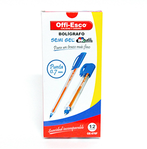 ESFERO OE-076F SEMI GEL AZUL CAJA X 12 – HAGA